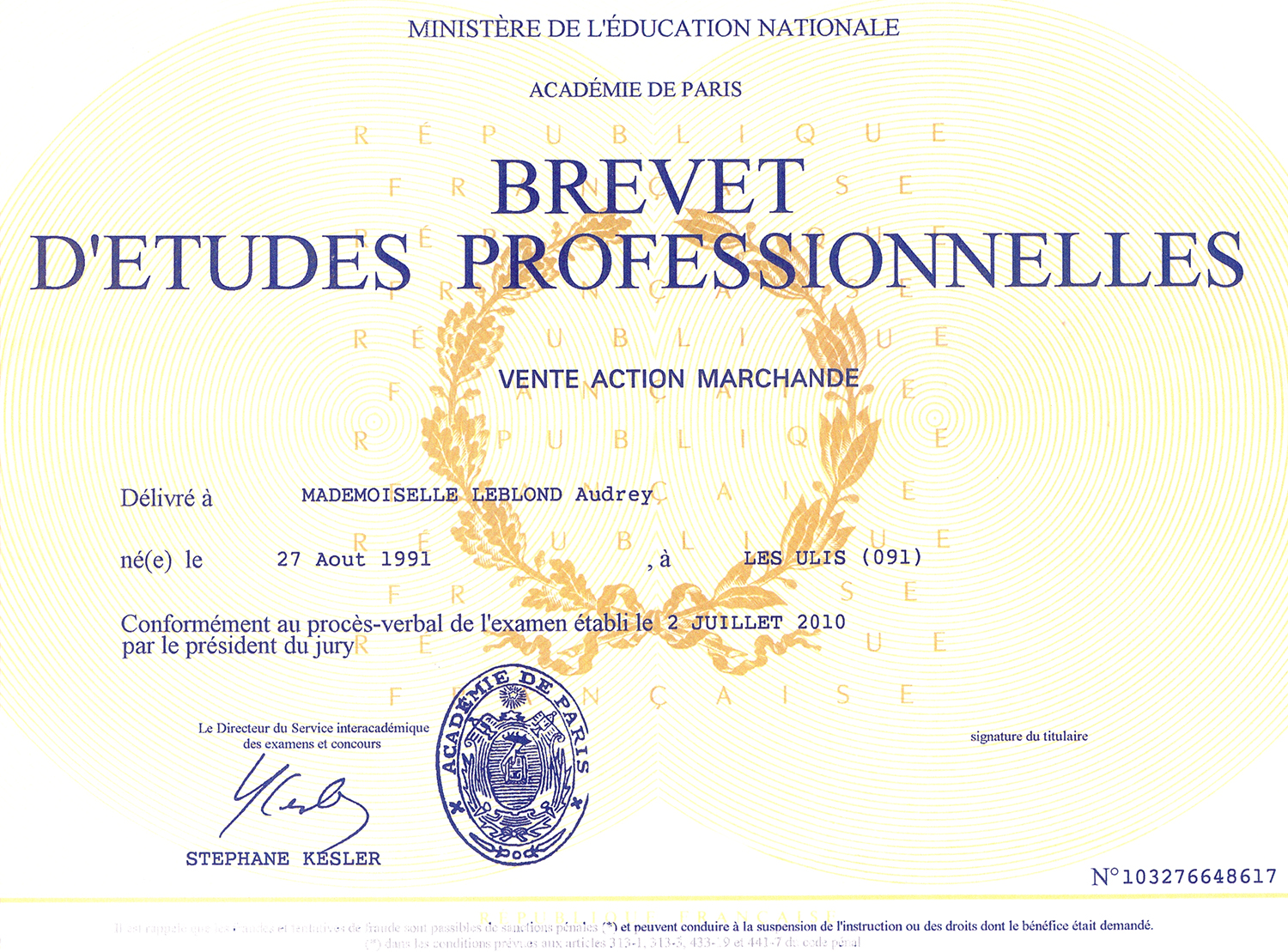 Diplome Bep